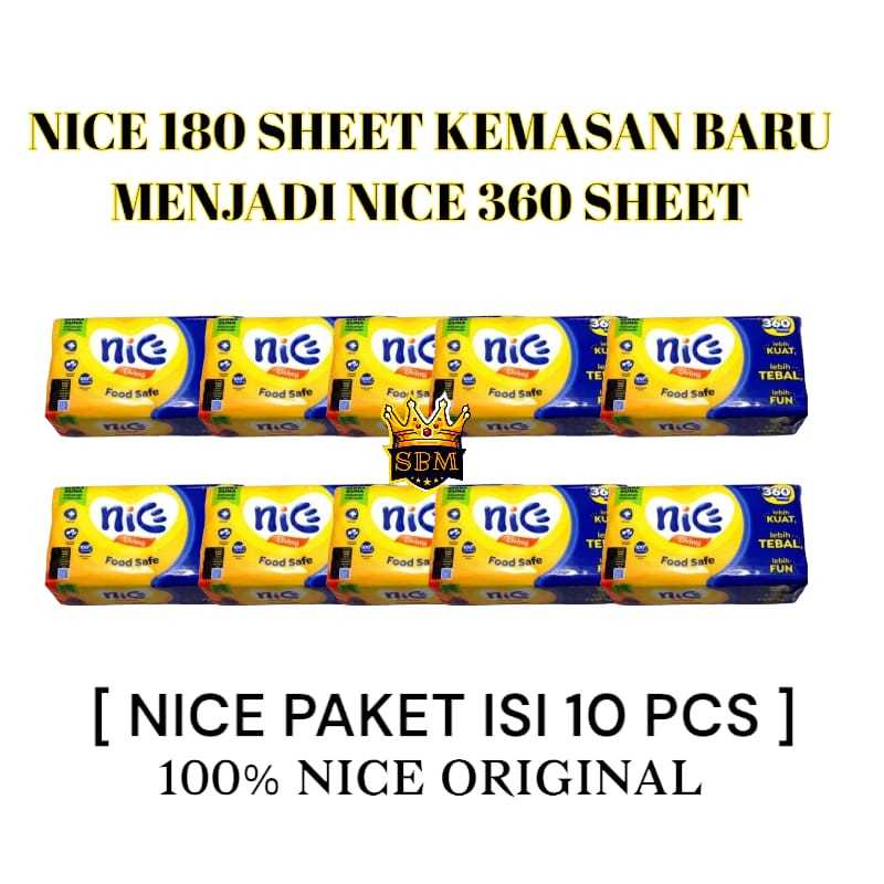 Jual PAKET 10 PAX ~ SBM ~ tisu NICE Facial Tissue NICE 180 / 360 Sheets ...