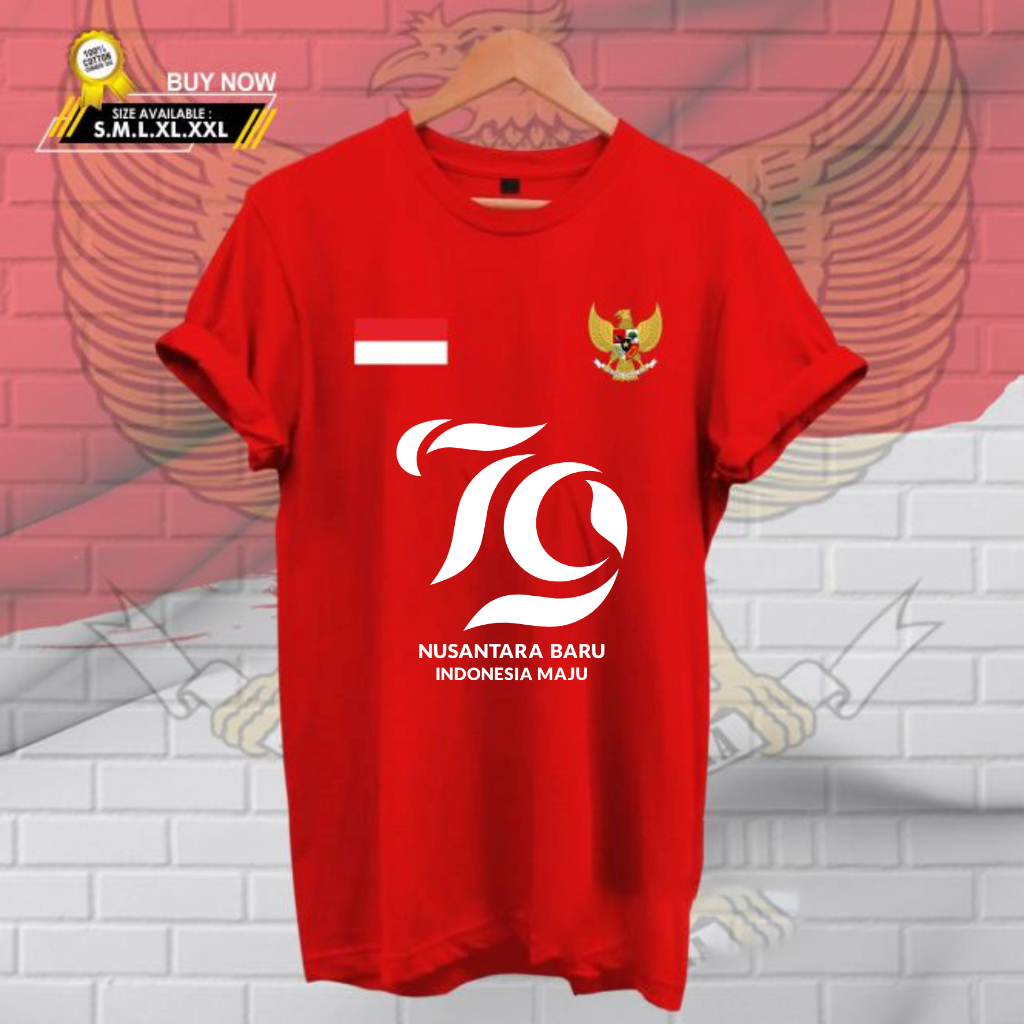 Jual K02 | Kaos Kemerdekaan Terbaru HUT RI 79 Nusantara Baru Indonesia Maju ~FREE STICKER ...