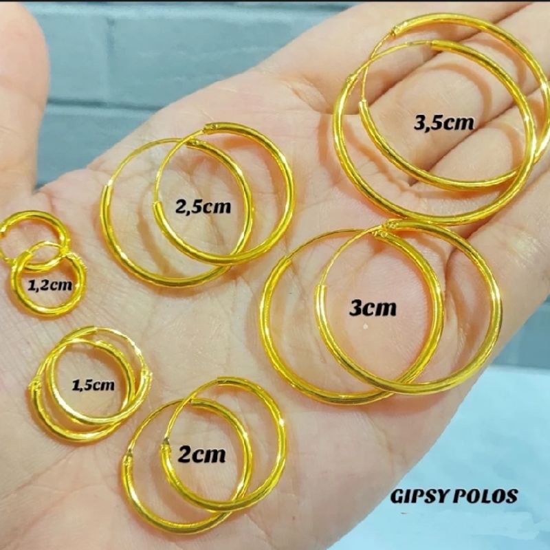 Jual ANTING GIPSY POLOS TITANIUM GOLD UKURAN BERVARIASI ANTI KARAT ...