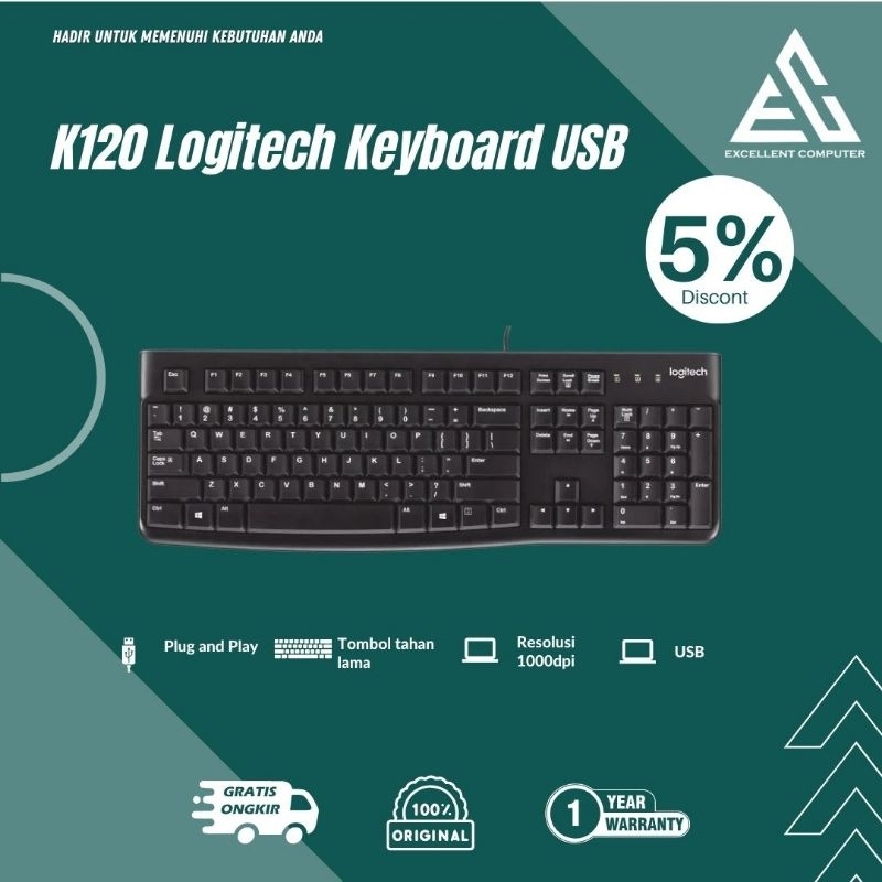 Jual Keyboard USB Logitech K120 | Shopee Indonesia