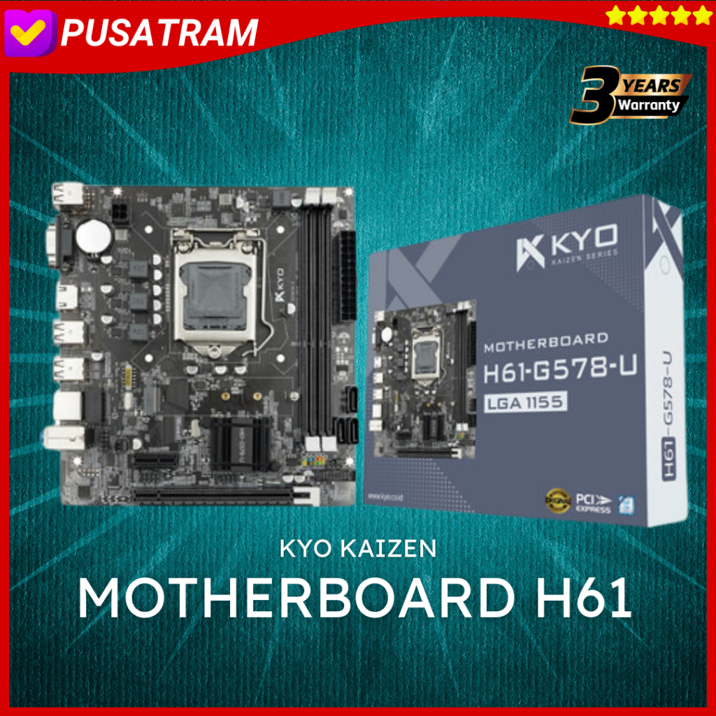 Jual Motherboard KAIZEN H61 LGA 1155 DDR3 H61 Mainboard Mobo H61 ...