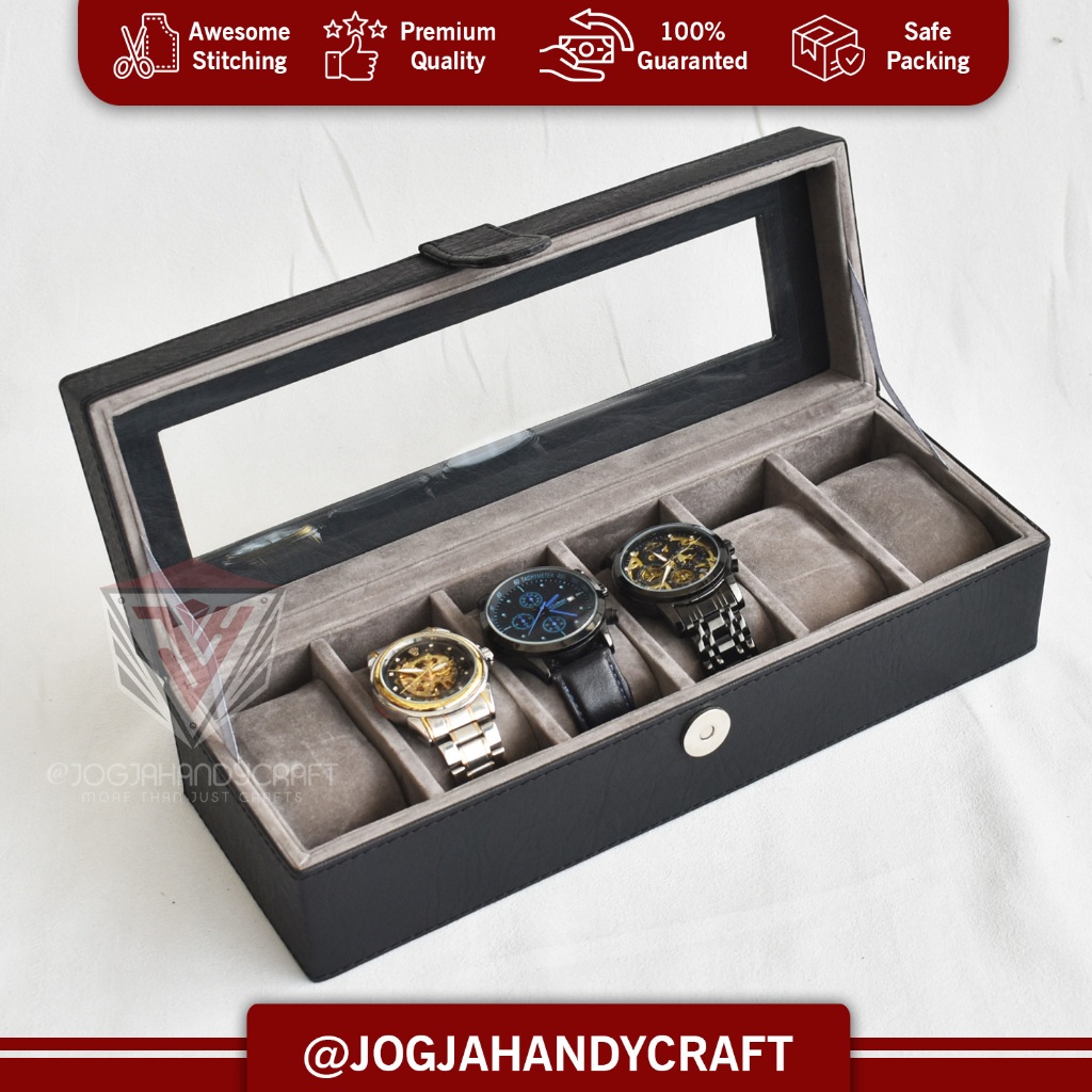 Jual FULL COLOR KOTAK TEMPAT JAM TANGAN ISI 6 / WATCH BOX ORGANIZER ...