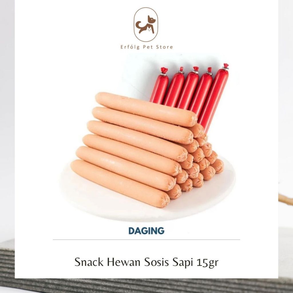 Jual Snack Sosis Kucing Anjing 15gr rasa DAGING SAPI (MERAH) | Shopee ...