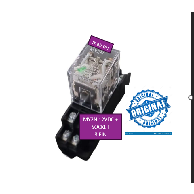 Jual SET RELAY MY2N 12VDC + SOCKET - 8 PIN / MY2N 12V / MY2 12VDC | Shopee Indonesia