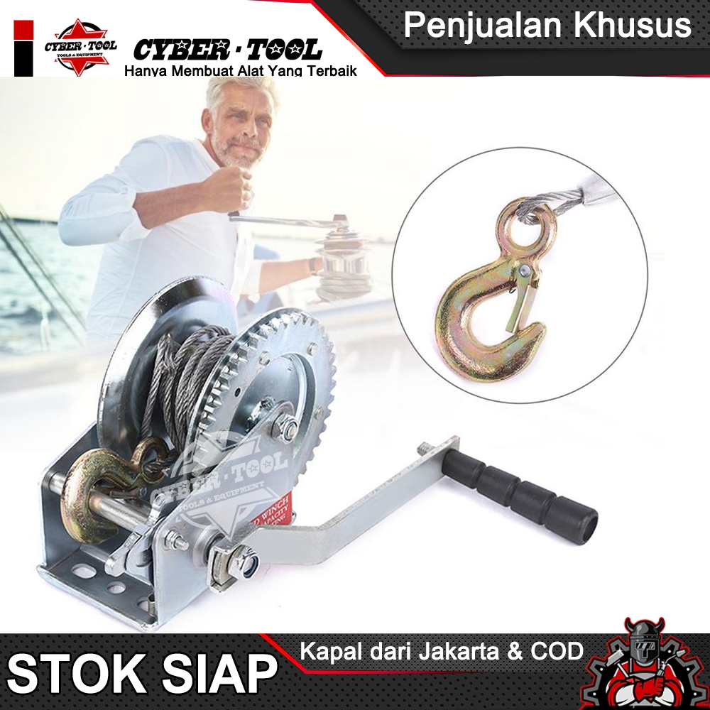 Jual Hand Winch 800/600 Lbs Katrol Manual 250 Kg Kerekan Sling Katrol ...