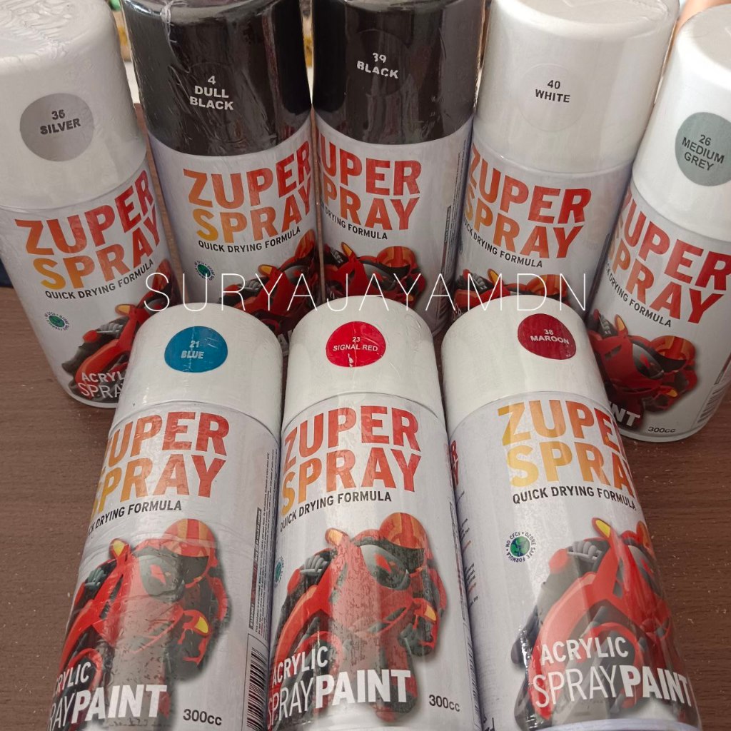 Jual CAT SEMPROT RJ 300CC ZUPER SPRAY / SILVER HITAM PUTIH ABU BIRU ...