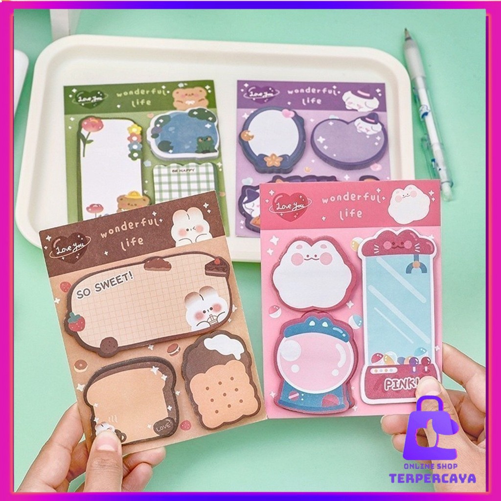 Jual OST Sticky Notes Lucu 3 IN 1 Tempelan Kertas Catatan 60 Lembar ...