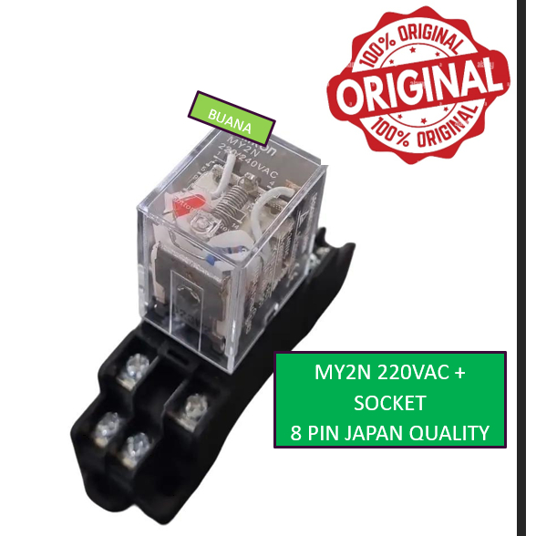 Jual Relay 8 pin MY2N 220VAC Original Japan + Socket my2n 220v | Shopee Indonesia
