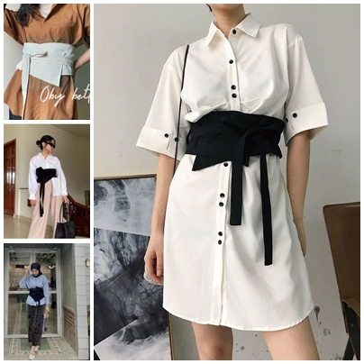 Jual Diskon Ikat Pinggang Wanita Modern Satin Velvet Obi Belt Lilit ...