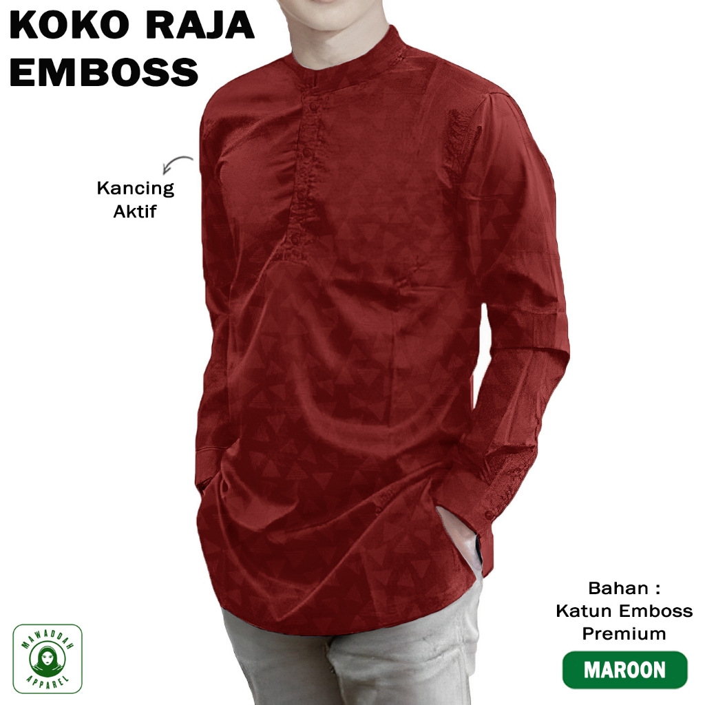 Jual MA QURTA RAJA EMBOSS - Baju Koko Pria Muslim Lengan Panjang Bahan ...