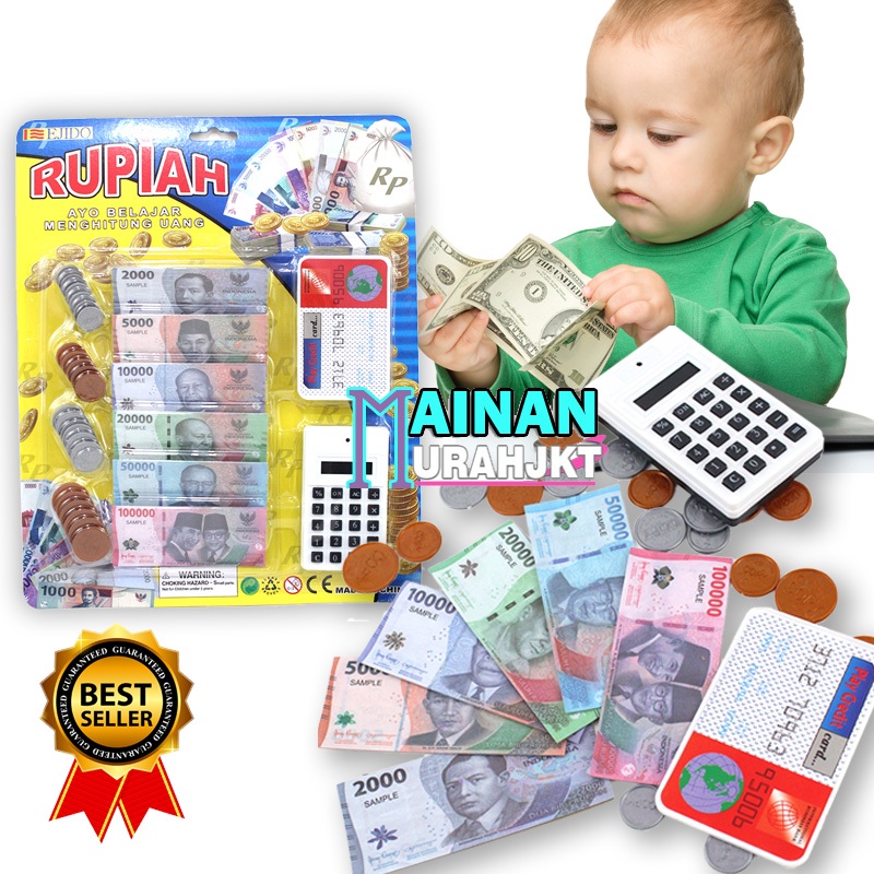 Jual MAINAN SET RUPIAH UANG-UANGAN KERTAN DAN KOIN MAINAN BERHITUNG ...
