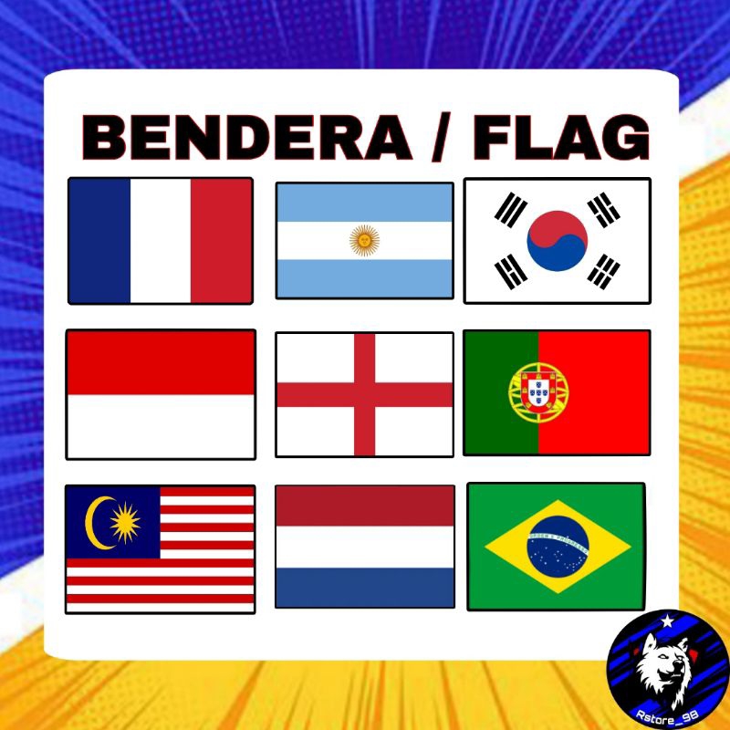 Jual (SATU HARI JADI) BENDERA NEGARA BENUA EROPA ASIA AMERIKA AFRIKA ...