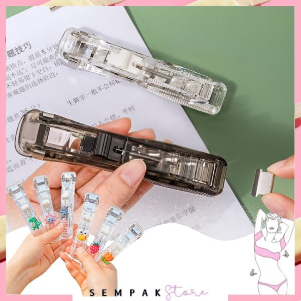 Jual SS Kliper Penjepit Kertas Stapler Dorong Paper Clips Poratble ...