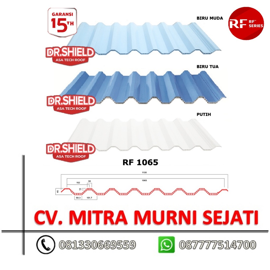 Jual Jual Atap Dr Shield panjang 3 meter | UPVC Roof RF1065 Twinwall ...