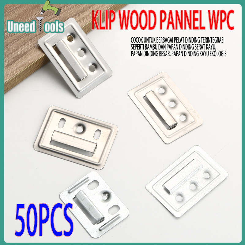 Jual UneedTools Klip Wood Pannel WPC 50pcs/Braket Wall Panel WPC/Clip ...