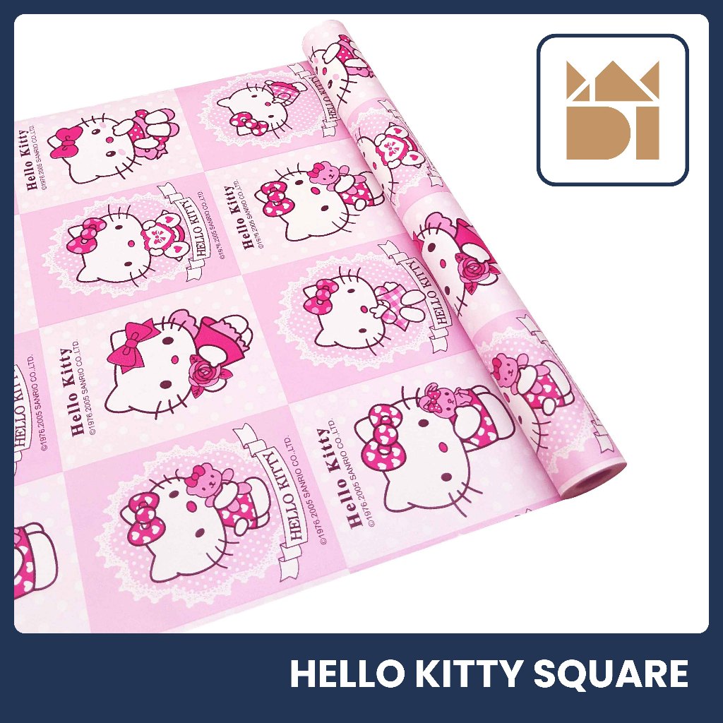 Jual Wallpaper Stiker Dinding Motif Hello Kitty Square Size 45 Cm X8 ...