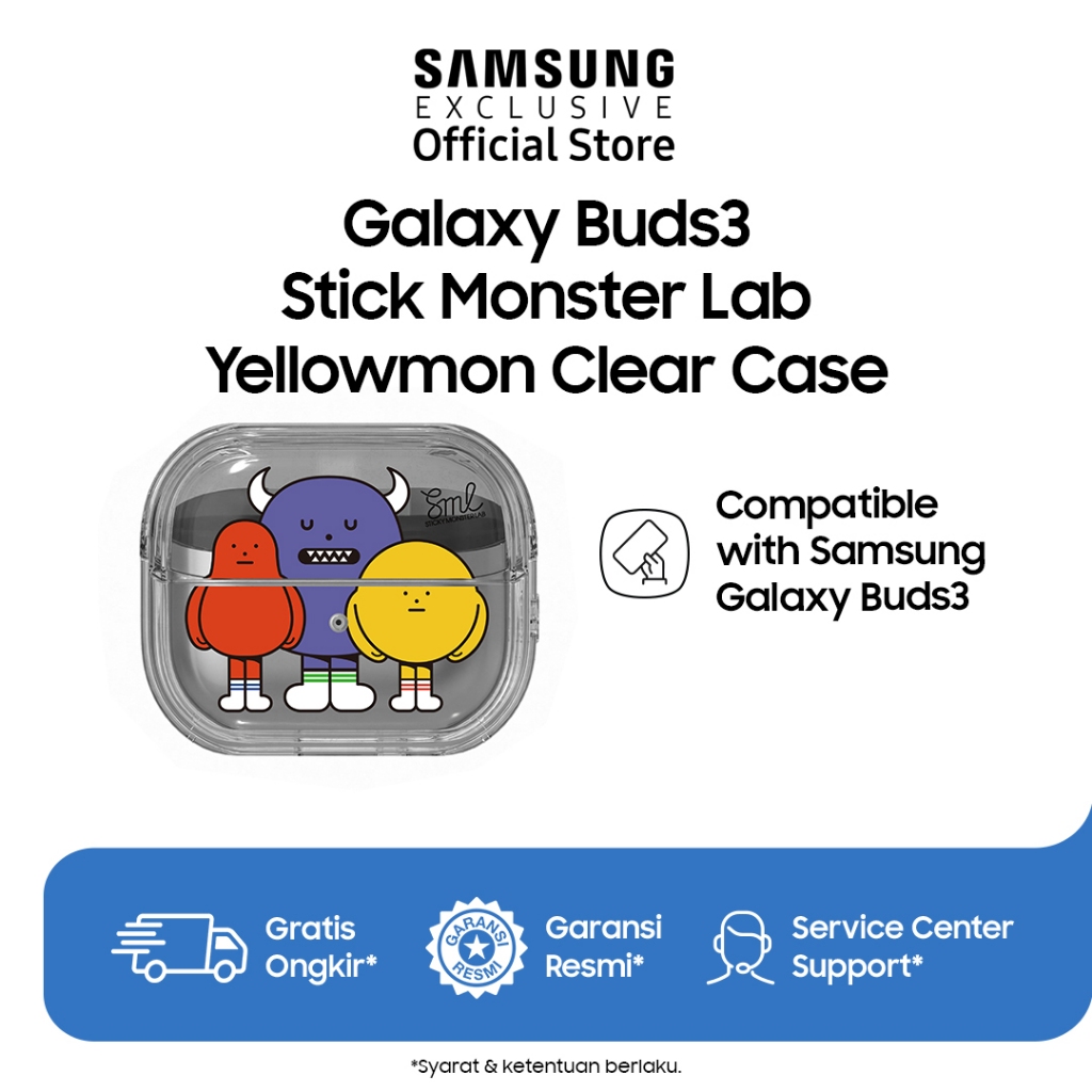 Jual Samsung Galaxy Buds3 Stick Monster Lab Yellowmon Clear Case ...