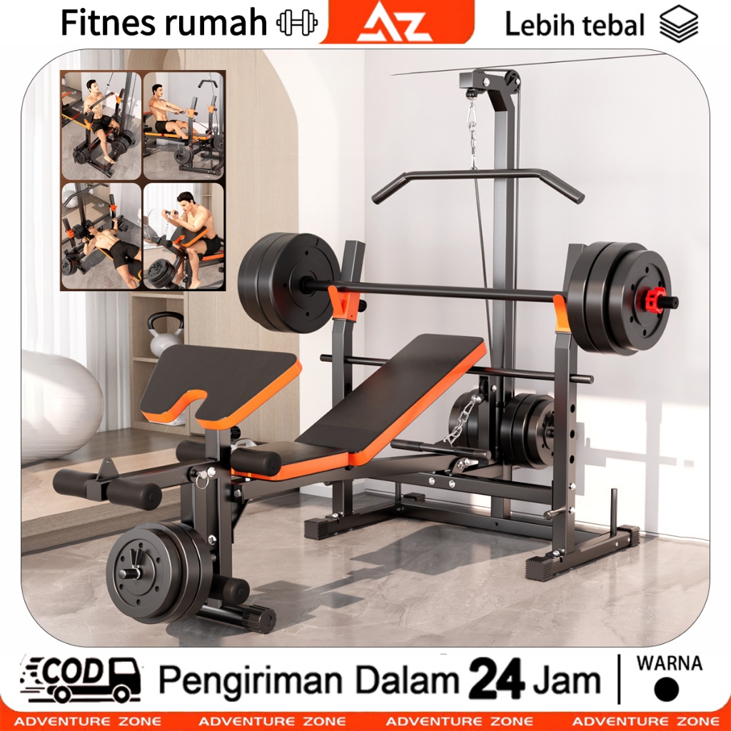 Jual Alat Olahraga Fitness Bench Press Multifungsi Adjustable Multy ...