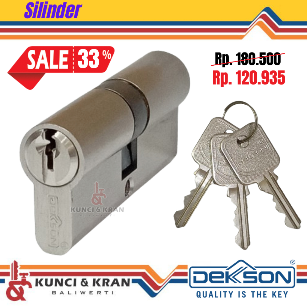 Jual Silinder Kunci Dekkson CYL DC DL 60MM SN Double Cylinder Kunci Rumah | Shopee Indonesia
