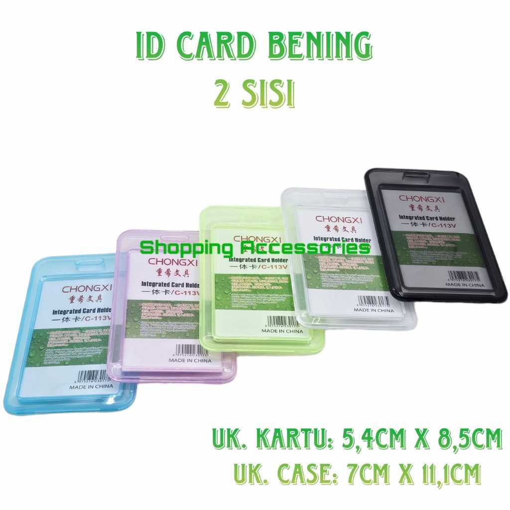Jual Tempat Kartu Id Card Transparan 2 Sisi Murah Holder Id Card ...
