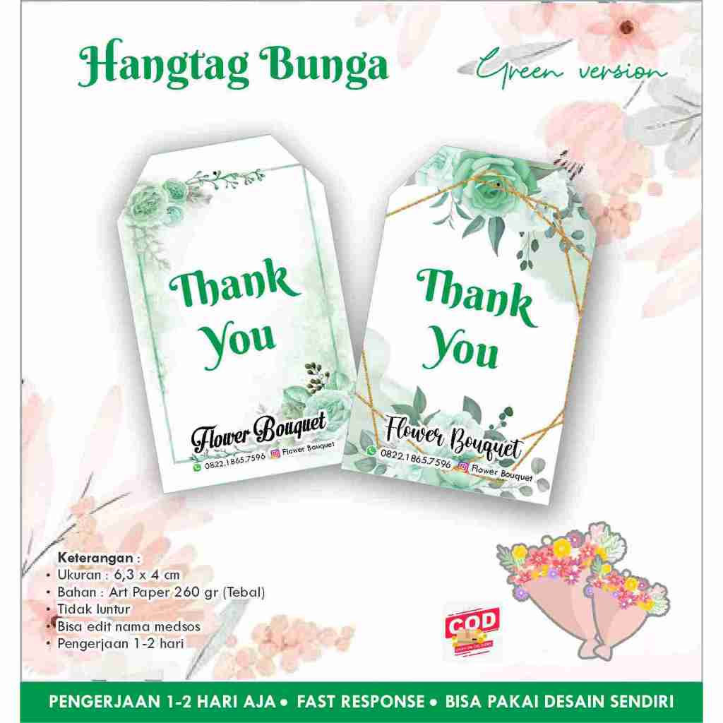 Jual Hangtag Flower / Bunga / Price Tag / Label GREEN version | Shopee ...