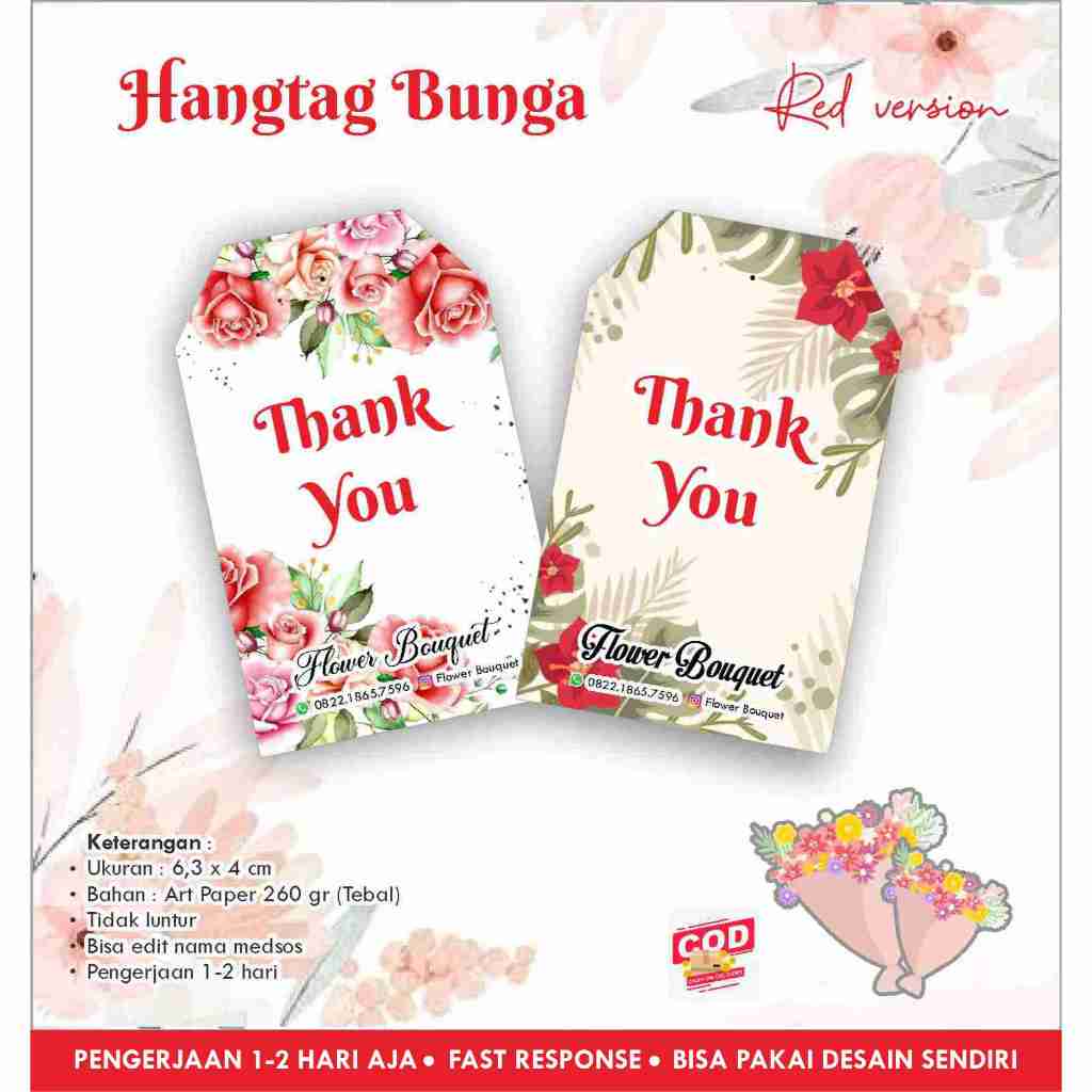 Jual Hangtag Flower / Bunga / Price Tag / Label RED version | Shopee ...