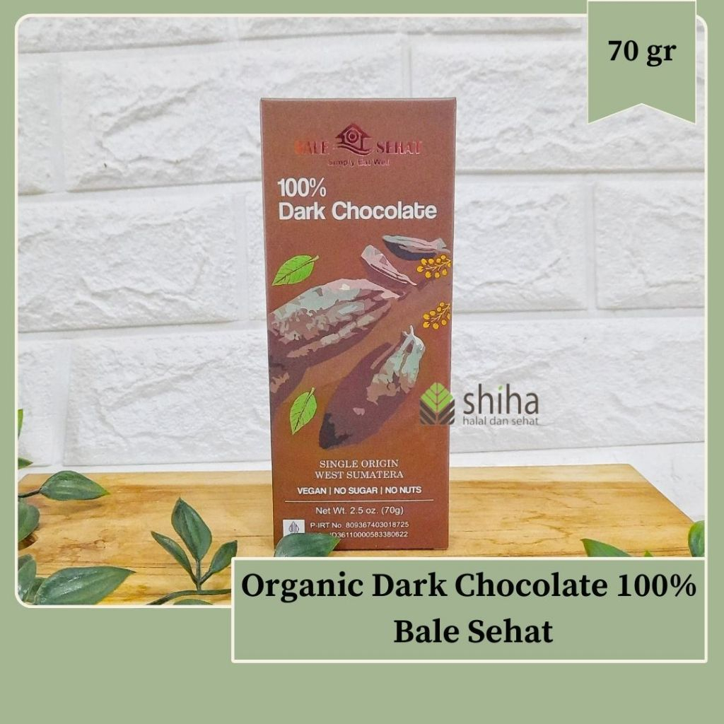 Jual Dark Chocolate 100% Vegan Bale Sehat 70 gr | Warung Shiha | Shopee ...
