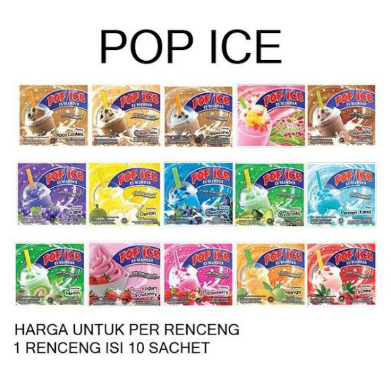 Jual Pop ice minuman pop ice renceng | Shopee Indonesia