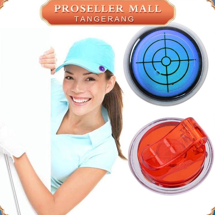 Jual Baru Terkini 24mm Golfer Slope Putting Level Reading Hat Clip Topi ...