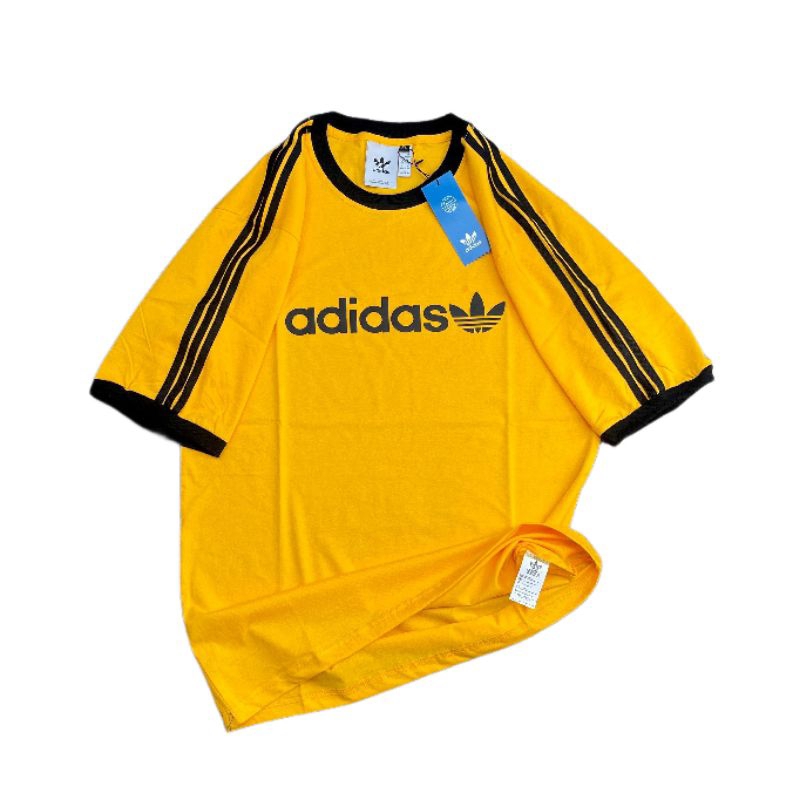 Jual Adidas Ringer Tee T-shirt Yellow Full Tag Label | Shopee Indonesia