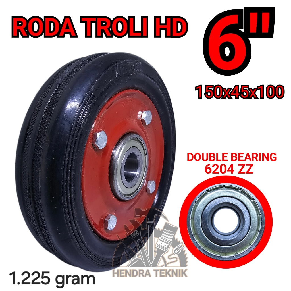 Jual RODA KARET 6" RODA SAJA RODA TROLI 15CM RODA LORI GEROBAK COLA GALON 150MM TROLLEY HD ...