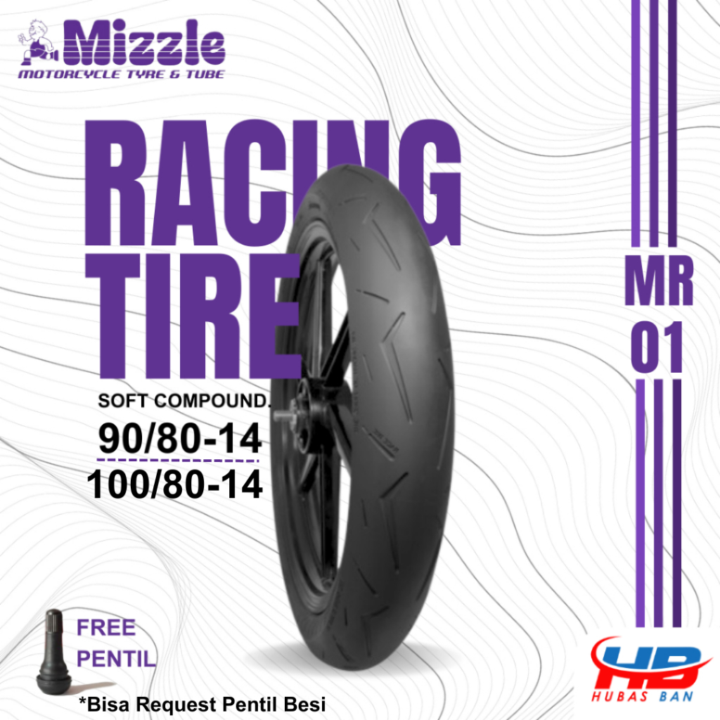 Jual Ban Soft Compond Mizzle MR01 90/80 & 100/80 Ring 14 Tubles Vario ...