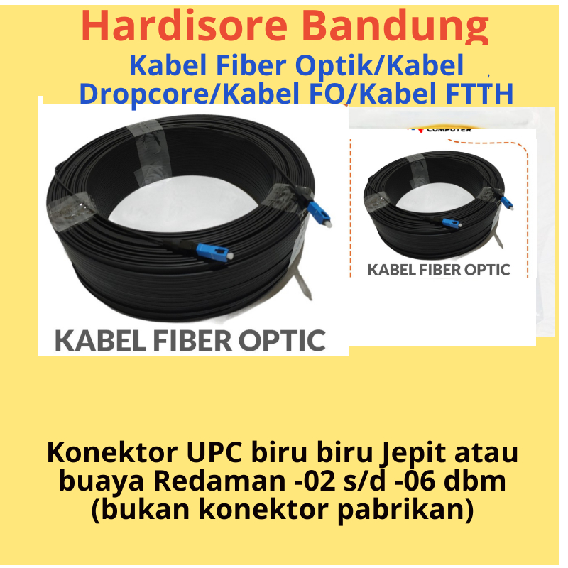 Jual Kabel Fiber Optik Dropcore Kabel FO Fastcon Sc SC 10m 15m 20m 25m 30m 35m 40m 45m siap ...