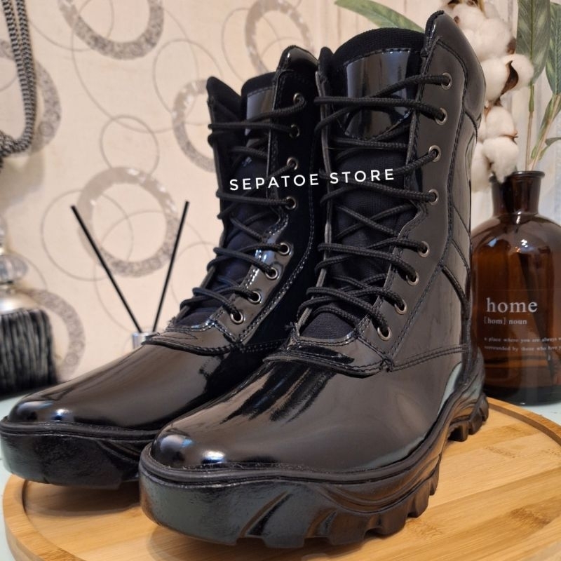 Jual SEPATU PDL TNI HITAM KILAP SEPATU PDL TNI SEPATU PDL POLRI SEPATU ...
