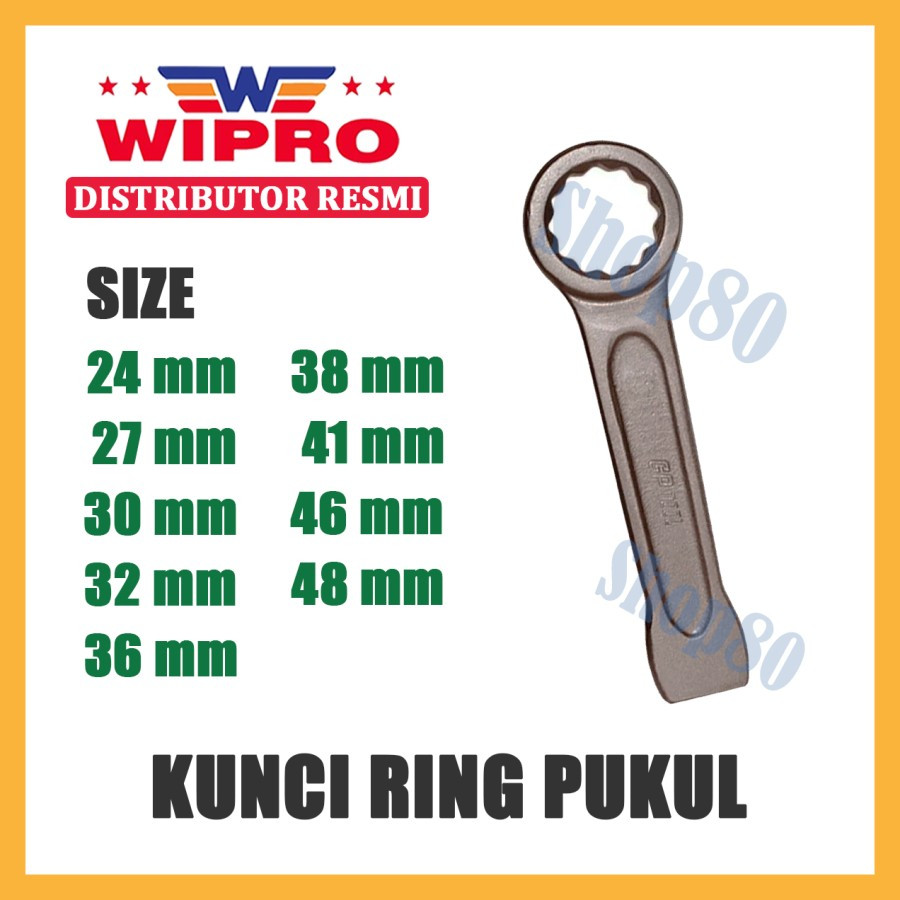 Jual Wipro Kunci Ring Pukul Ketok Single 24 27 30 32 36 38 41 46 48 mm | Shopee Indonesia