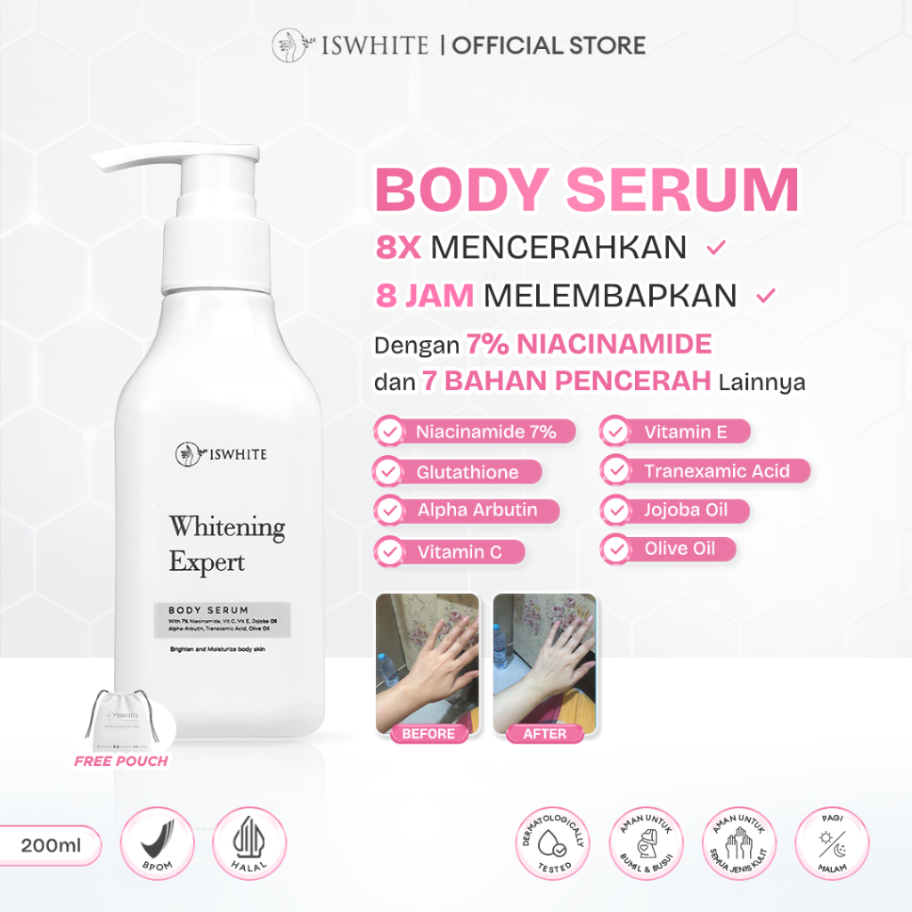 Jual ISWHITE Whitening Expert Body Serum | Serum Badan Pencerah Kulit ...