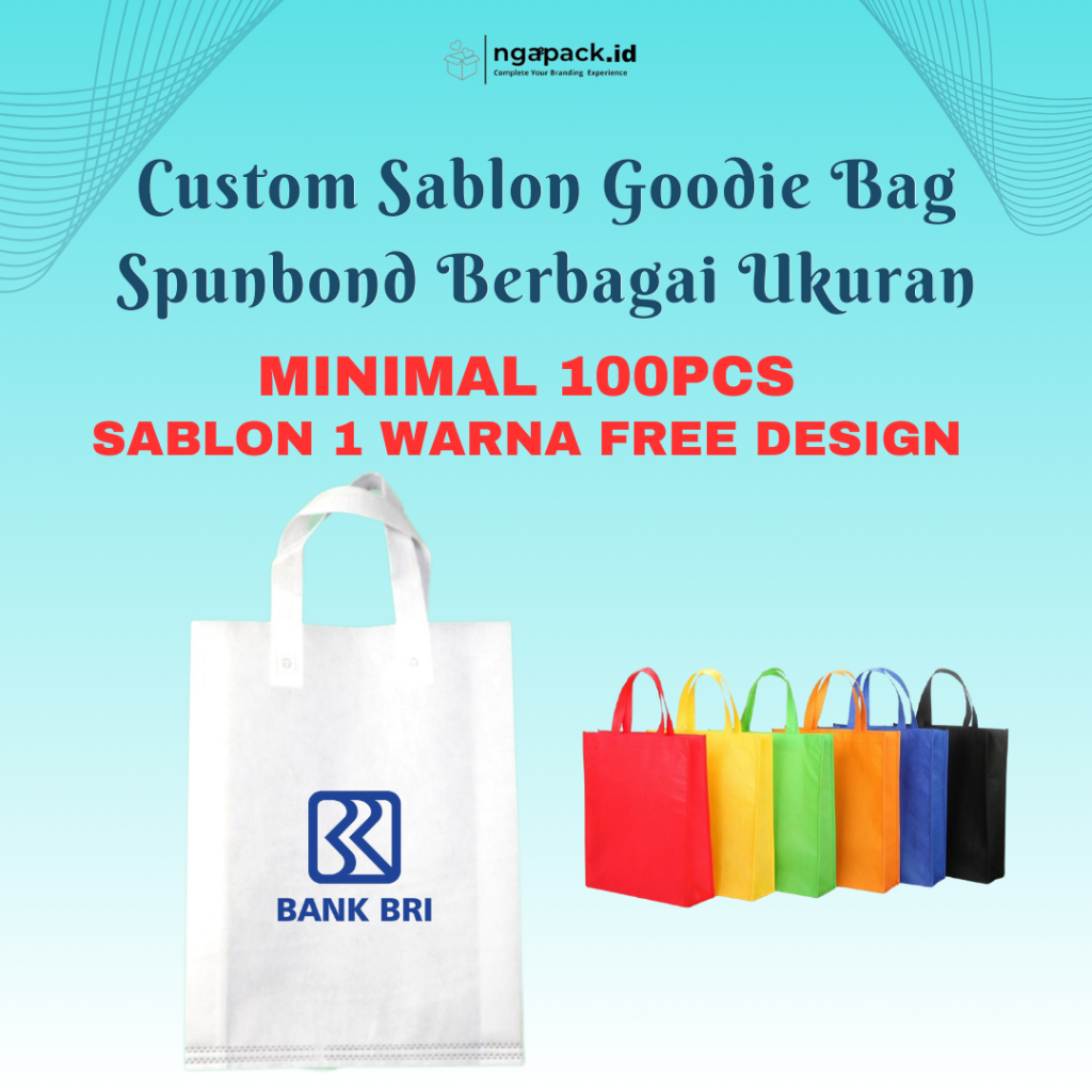 Jual CUSTOM SABLON GOODIE BAG SPUNBOND BERBAGAI UKURAN (SABLON 1 WARNA ...