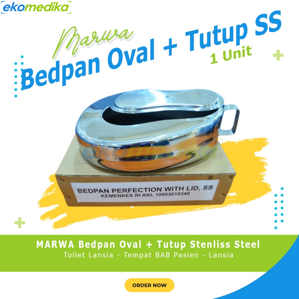 Jual Bedpan Bed Pan Pispot BAB BAK Stainless MARWA / Tempat BAB Lansia ...