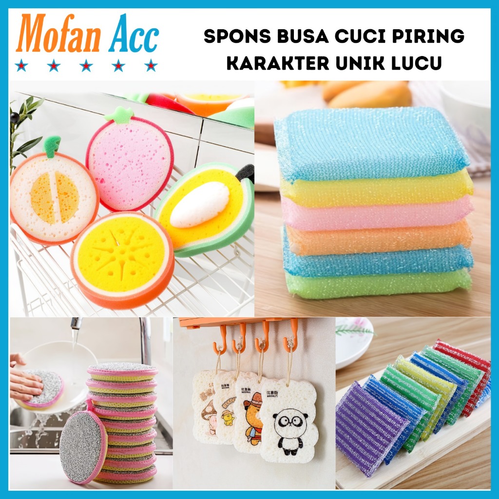 Jual Mofanaccessories Spons Cuci Piring 2 Sisi Kawat & Busa Bentuk Bulat / Spon Cuci Piring ...