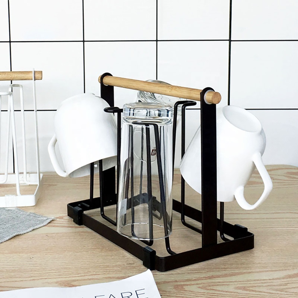 Jual Rak Gelas Gantung Cup Holder Rak Cangkir Tempat Gelas 6 slot ...
