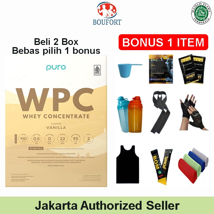 Jual PURO WPRO 300gr WPC 600gr 900gr Whey Protein Concentrate 300 600 900 gr BPOM HALAL ...
