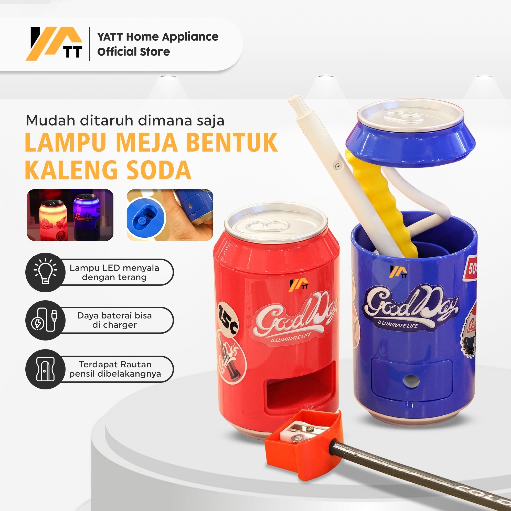 Jual YATT Lampu Meja Mini Bentuk Kaleng Soda Dengan Rautan & Tempat ...