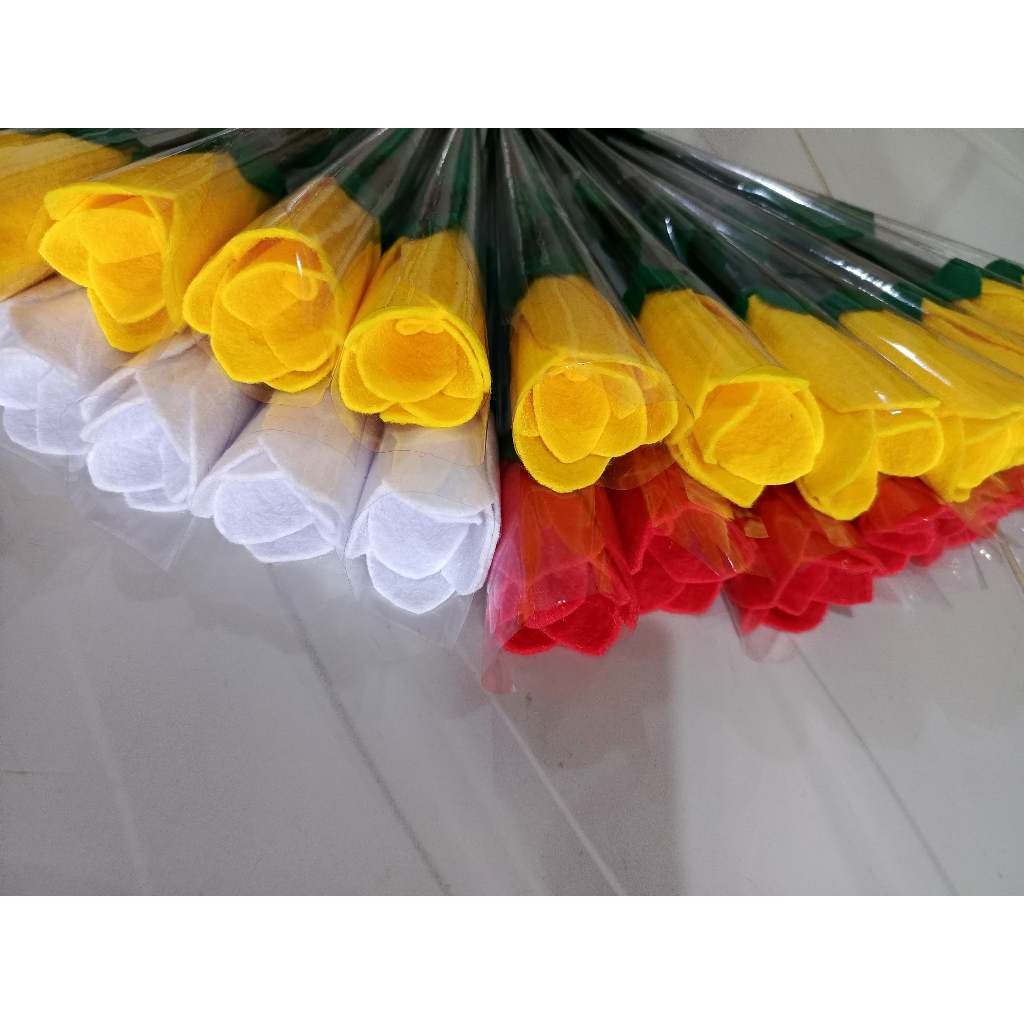 Jual (A) Bucket Bunga Mawar / Single Bunga Mawar Flanel | Shopee Indonesia
