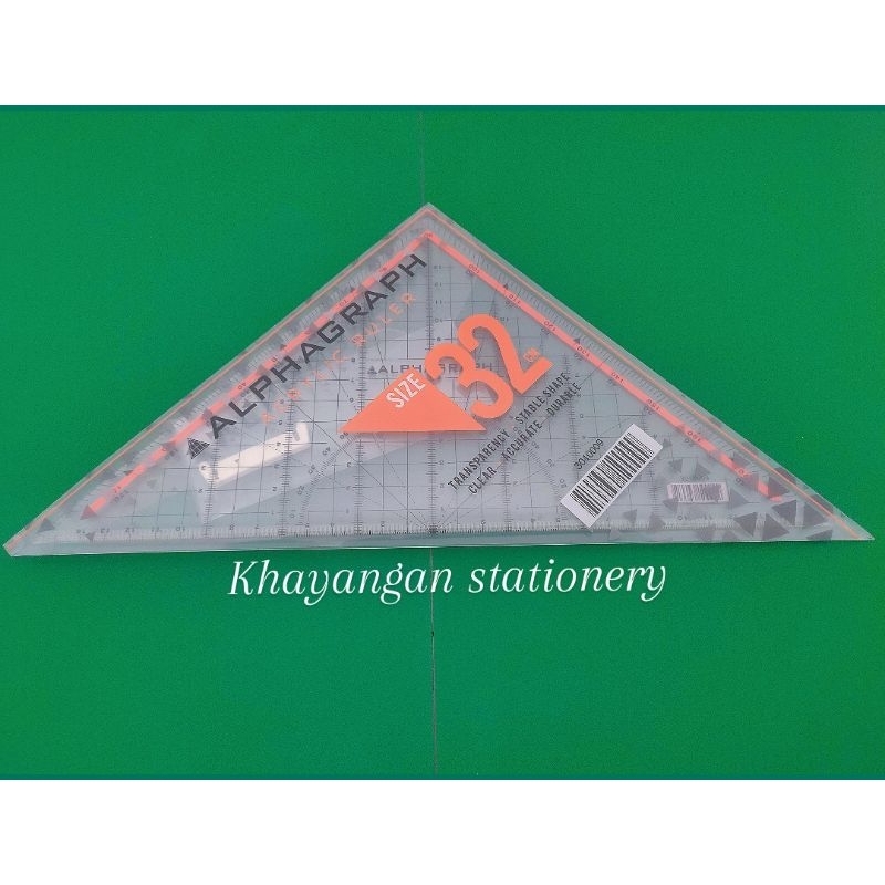 Jual Penggaris Segitiga pegangan Alphagrap 32cm/Alphagraph Triangle ...