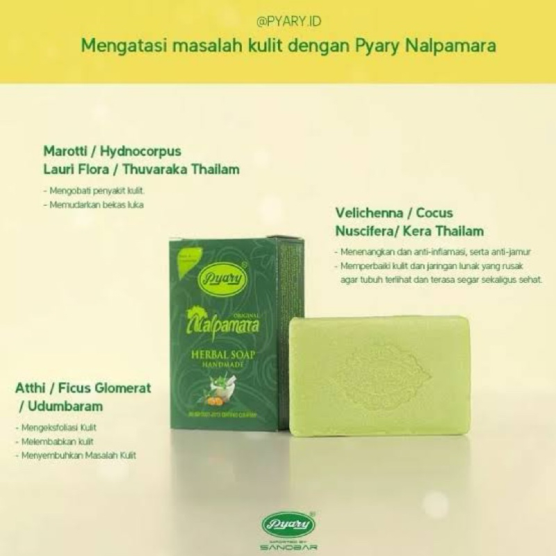 Jual Pyary Nalpamara Herbal Soap 75g | ORIGINAL PYARY | Shopee Indonesia