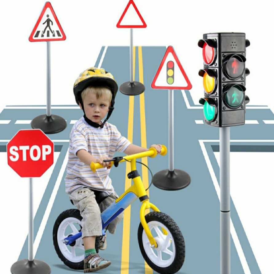 Jual EKSKLUSIF Traffic light mainan anak lampu merah traffic sign rambu ...