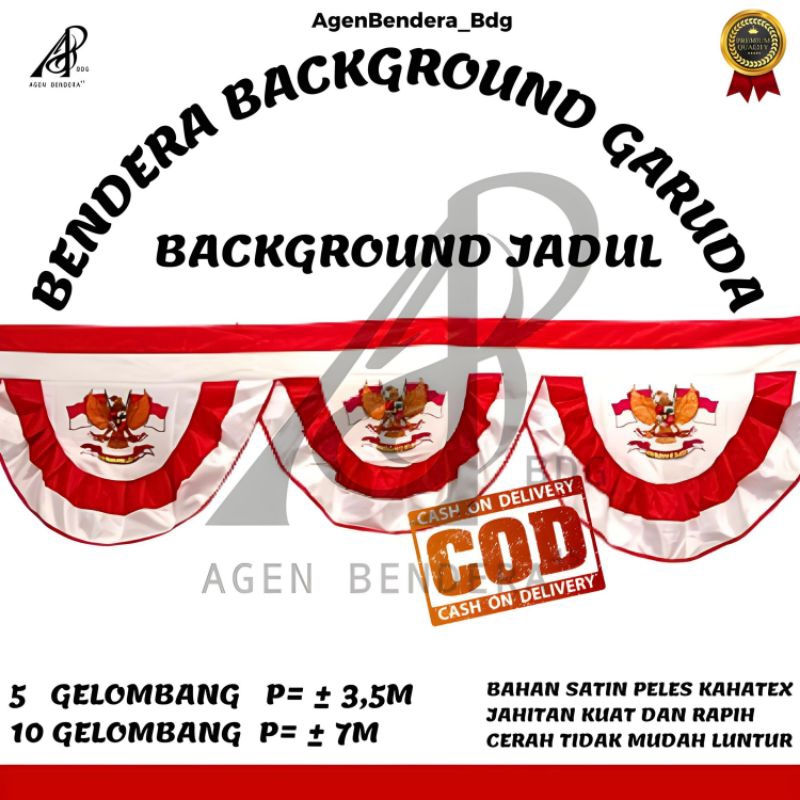 Jual Bendera Background Garuda Jadul 10 Gelombang Bekron Merah Putih | Shopee Indonesia