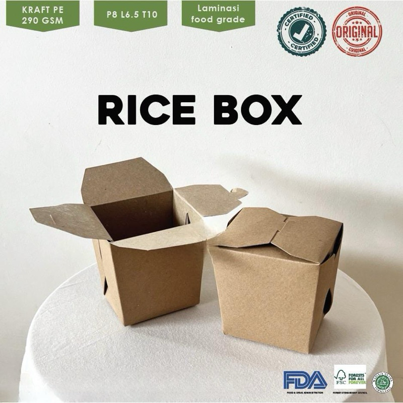 Jual RICE BOX PAPER / FOOD PAIL / PAPER RICE BOX / FOOD PACKAGING ISI ...