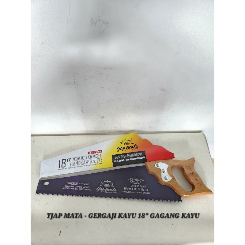 Jual Tjap Mata Gergaji Kayu 18" Gagang Kayu / Gergaji Kayu 18 inch Gigi ...