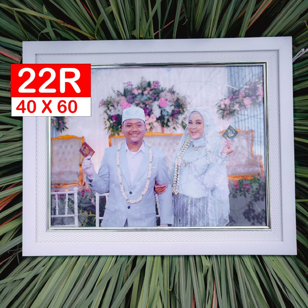 Jual PROMO BINGKAI 22R (40X60) / BINGKAI FOTO 22R MINIMALIS PUTIH PLUS ...
